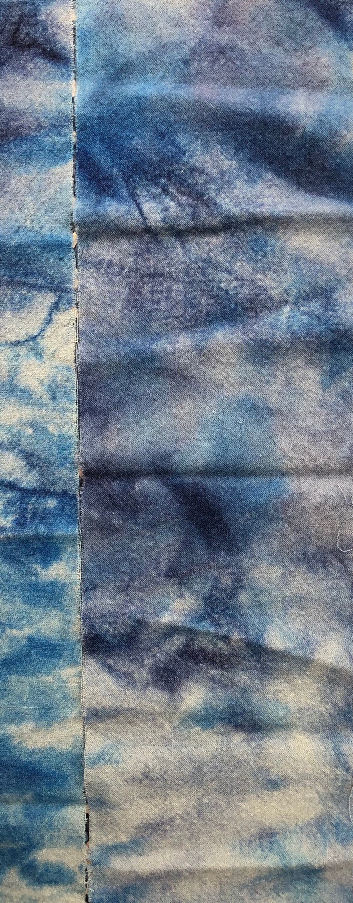 Gray Wool Fabric Over Dyed Blue - Etsy