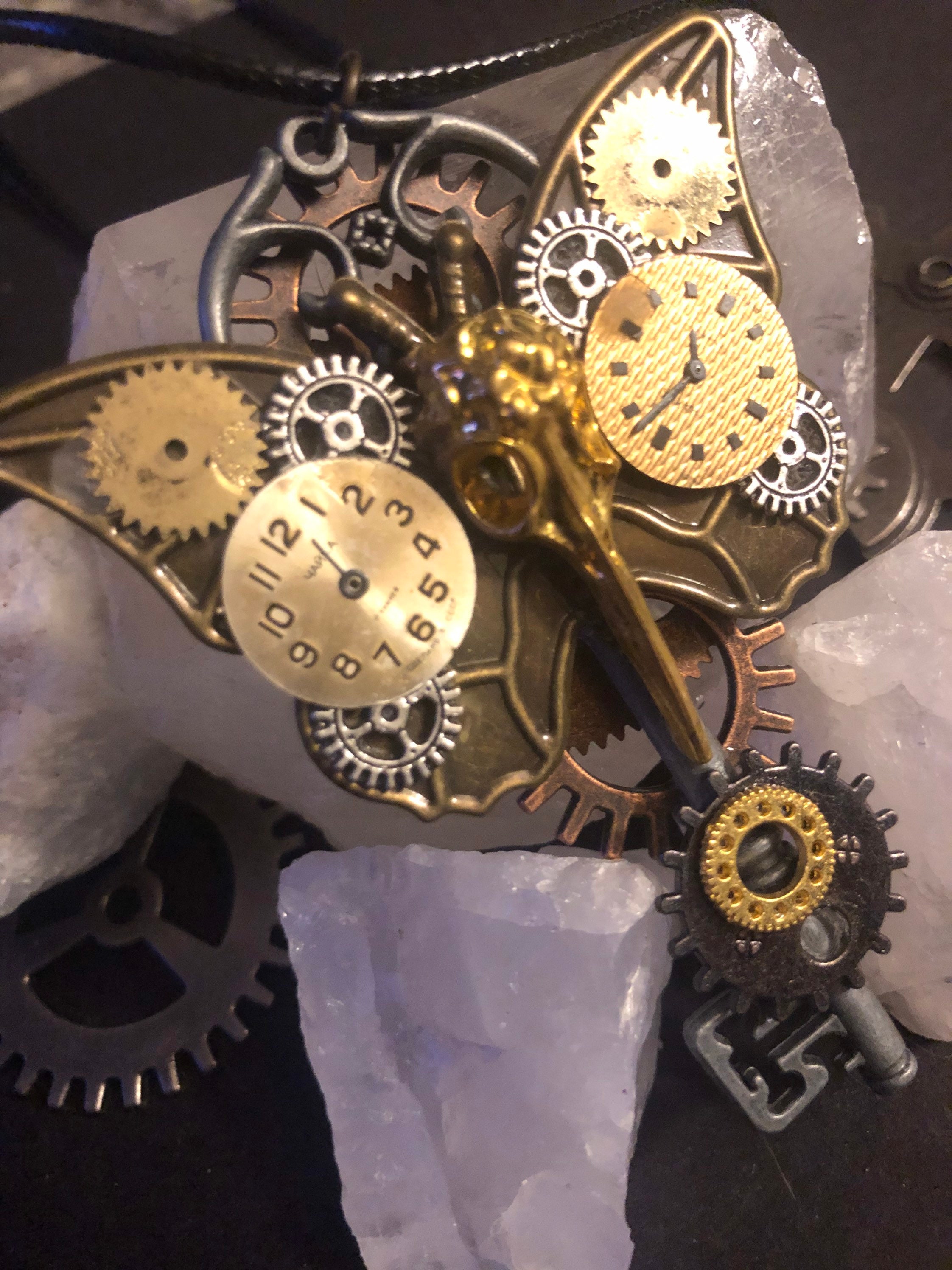 Gold Clock-face Raven Skeleton Key - Etsy