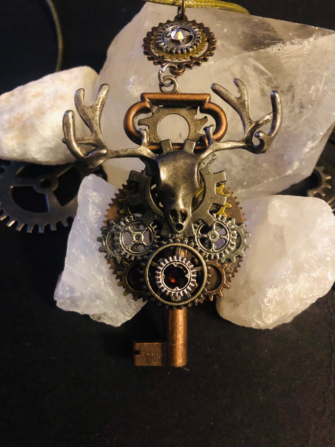 Silver and Maroon Stag Skeleton Key - Etsy