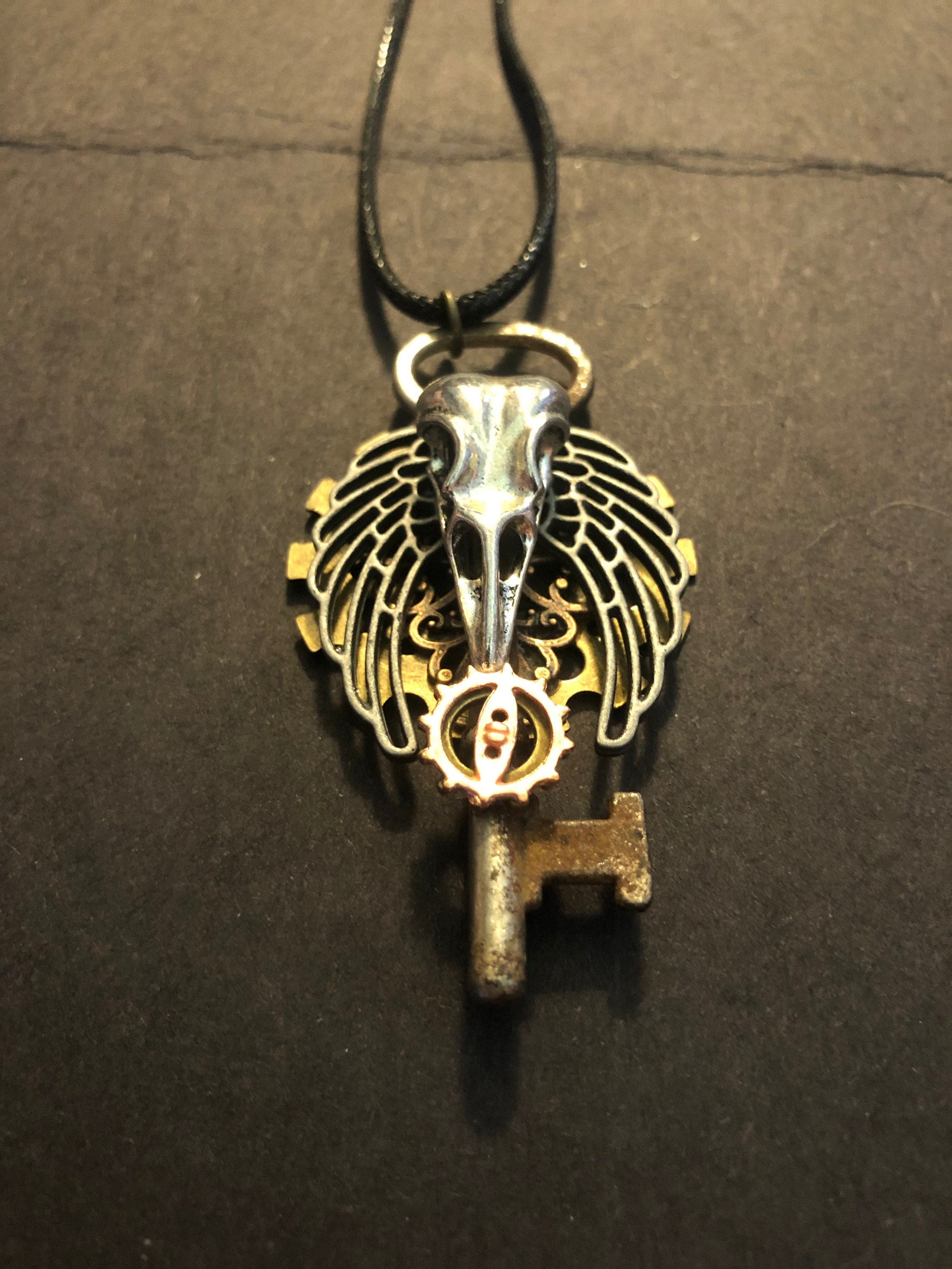 Raven Skull Antique Skeleton Key - Etsy