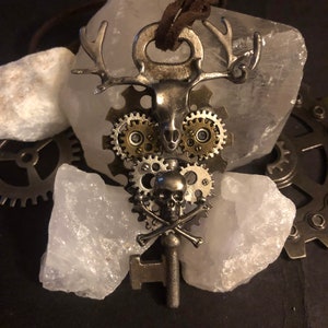 Silver Stag and Skull Skeleton Key - Etsy