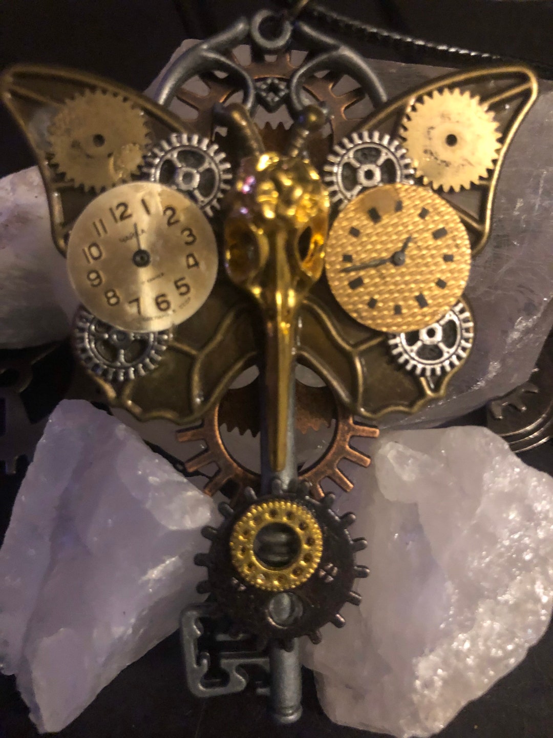 Gold Clock-face Raven Skeleton Key - Etsy