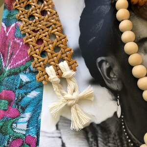 Best Selling! Vintage Cane Macrame Bookmark | Rattan | Boho Home Decor ...