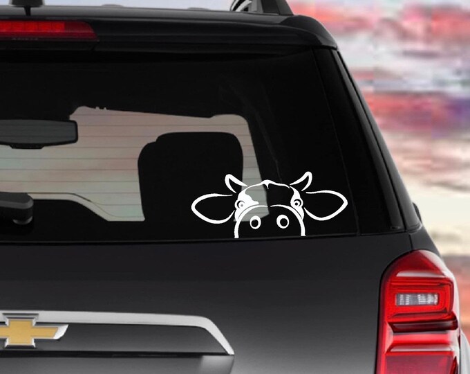 CUSTOMIZABLE Cow Decal | Car Decal | Stickers | Cow Art | Western Cow ...
