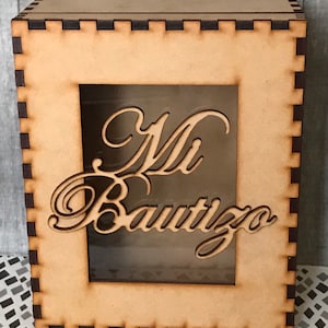 Caja Mi Bautizo De Madera MDF 5mm - Etsy