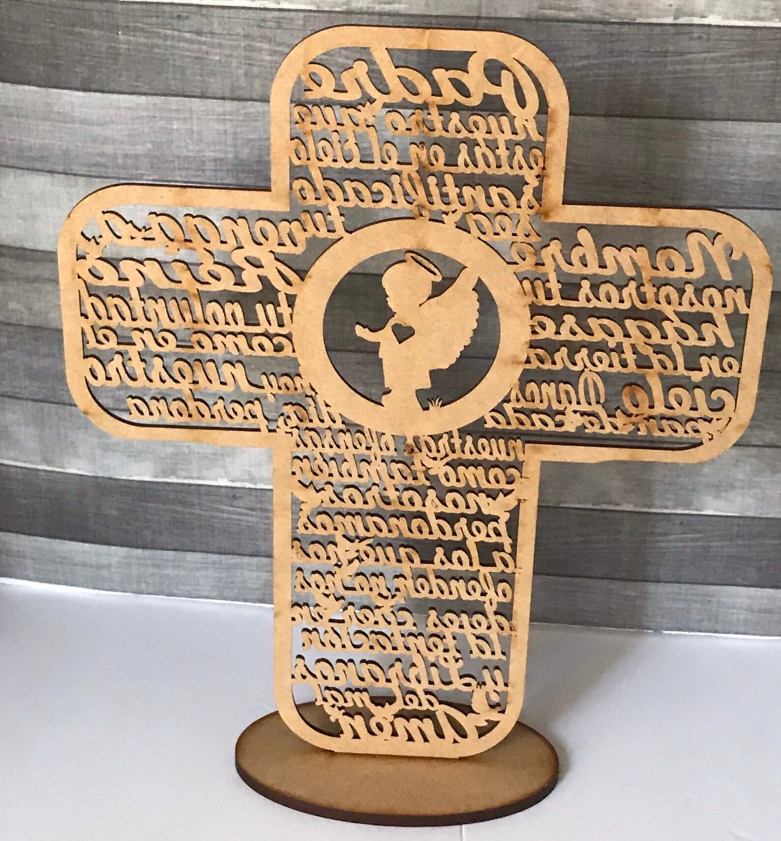 Centros de Mesa con la Oración del Padre Nuestro de Madera - Etsy España