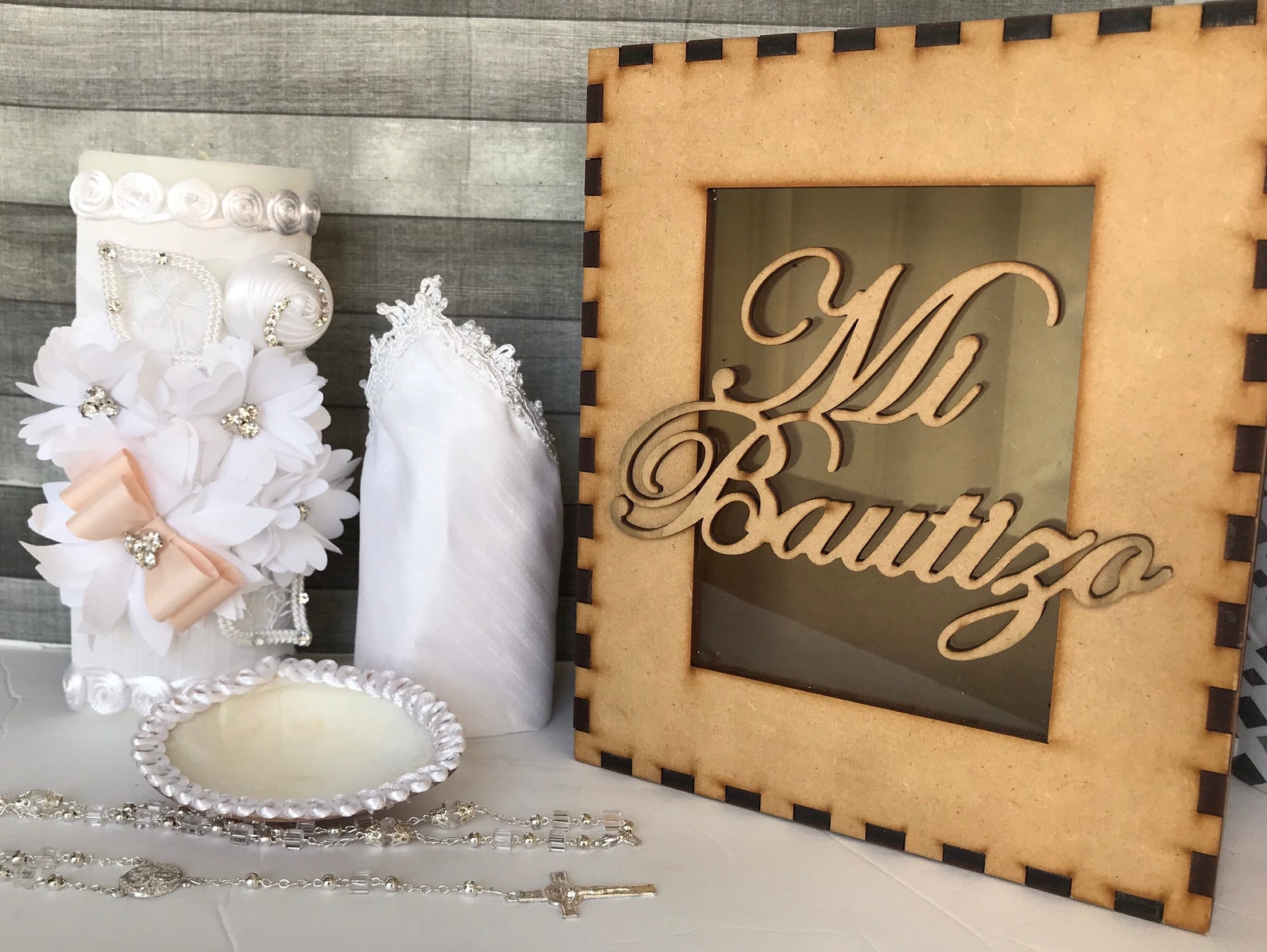 Set de Bautizo Ramo de Flores con Brillantes | Etsy