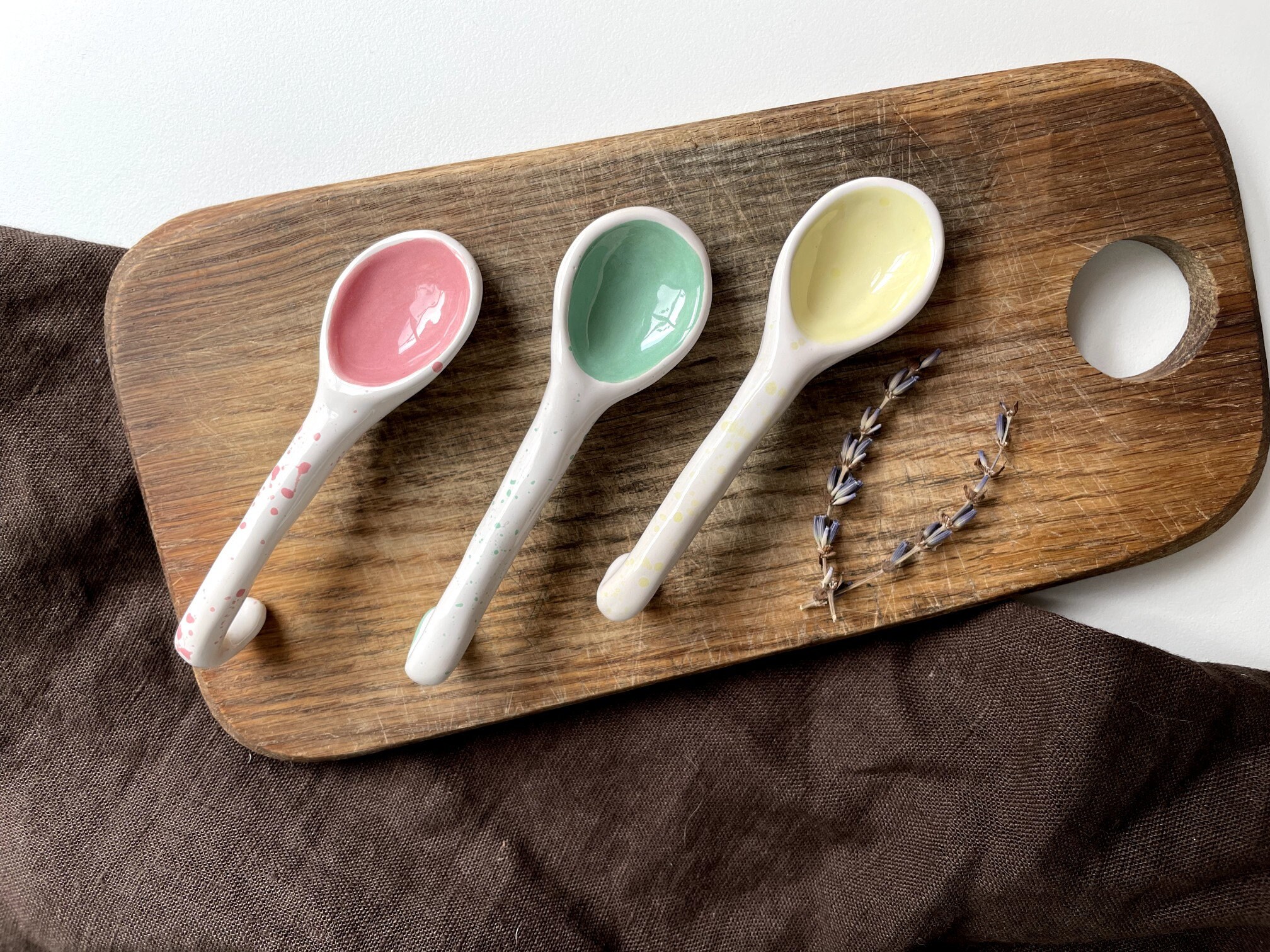 Ceramic Tea Spoon Small Yellow Ceramic Spoon Pottery Serving | Etsy