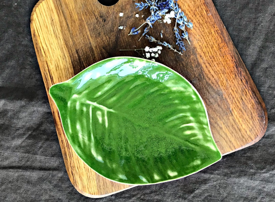 Leaf Shaped Dish , Ring Dish , Ceramic Leaf Platter , Pottery Handmade ...