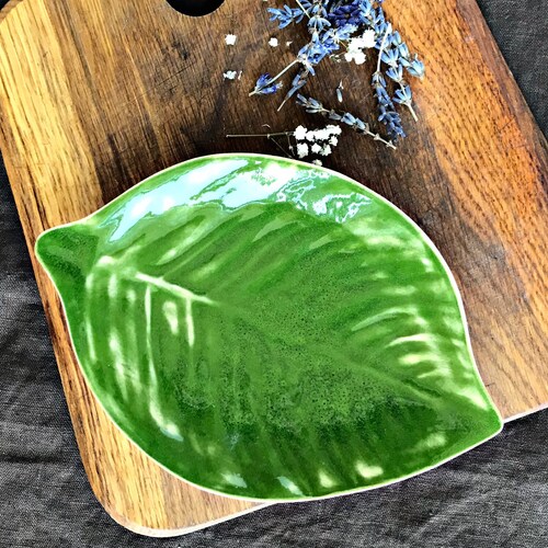 Leaf Plate Ceramic Leaf Shaped Dish Handmade Ring Dish - Etsy