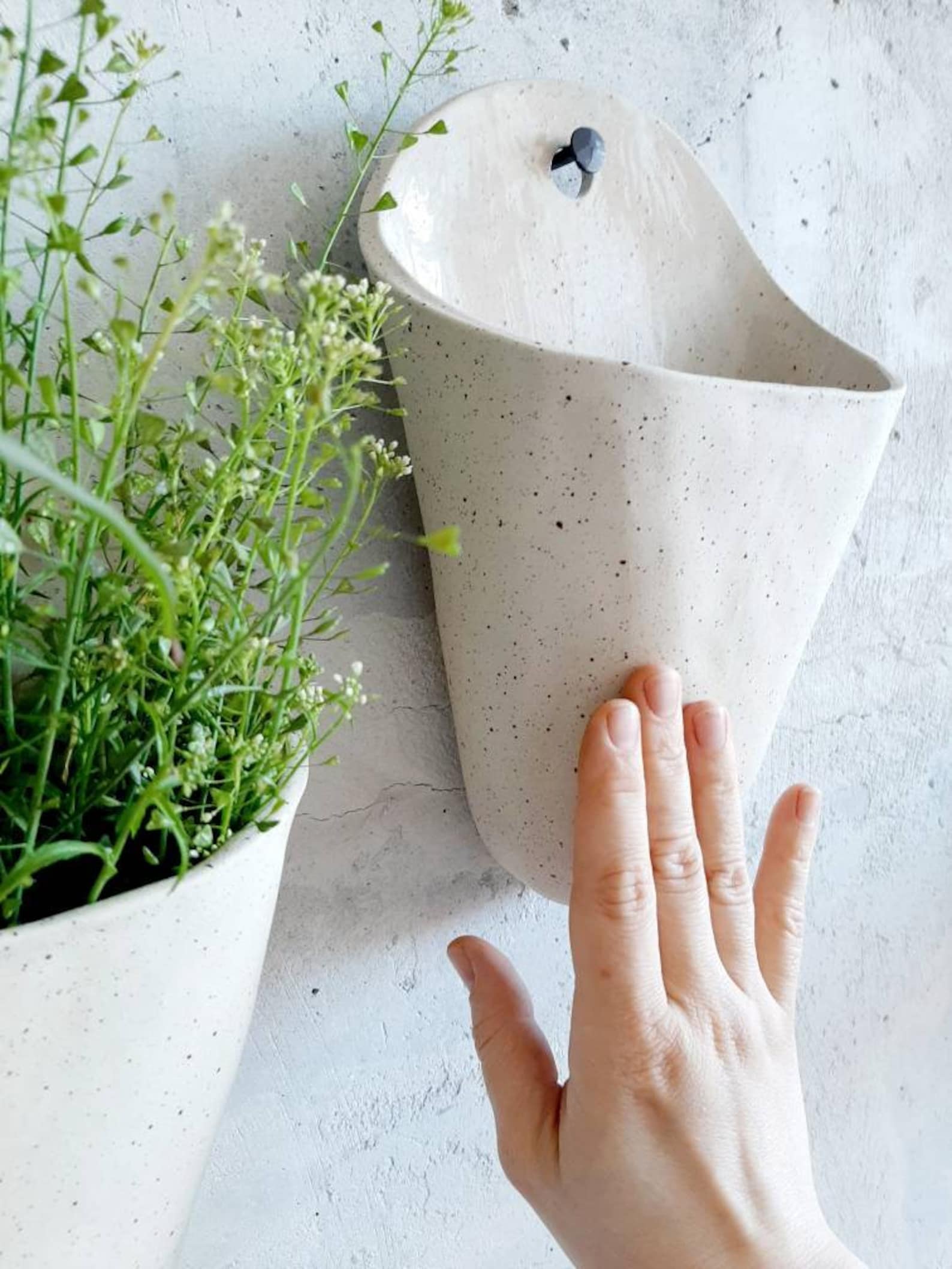 Stoneware Wall Pocket Planter Wall Hanging Planter Flower Pot - Etsy