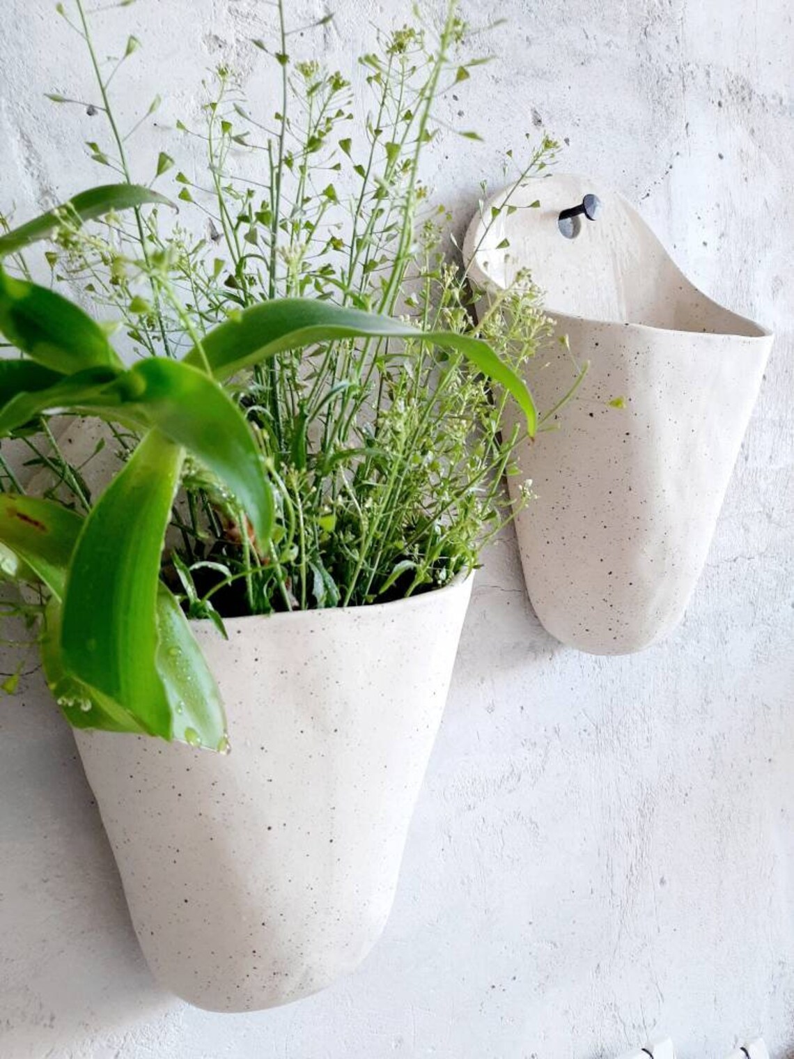 Stoneware Wall Pocket Planter Wall Hanging Planter Flower Pot | Etsy
