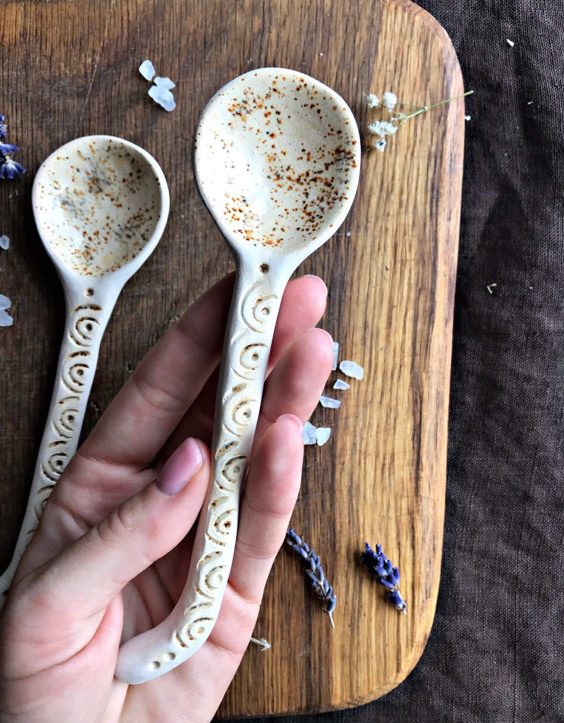 Caramel Ceramic Spoon Tea Spoon Pottery Serving Spoon - Etsy