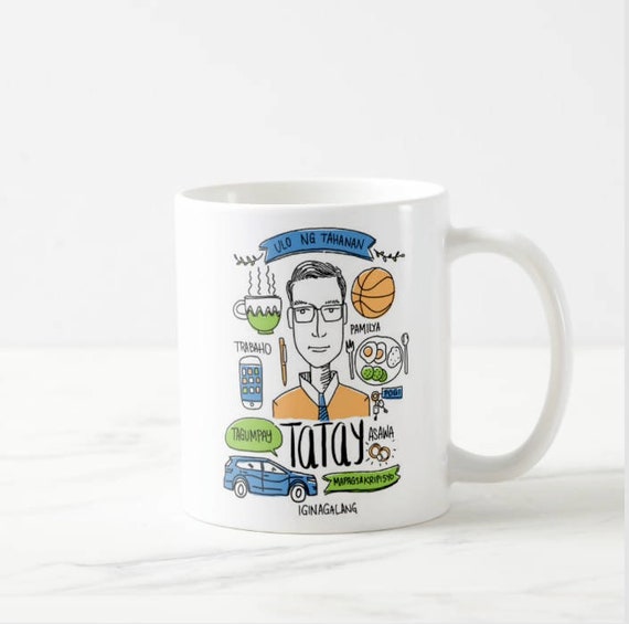 TATAY Coffee Mug Philippine Art Illustration Filipino | Etsy