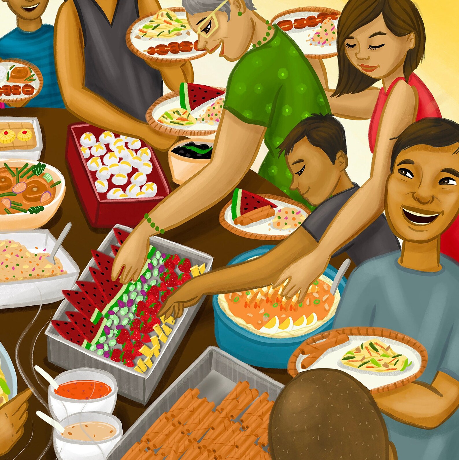 PILIPINO POTLUCK Filipino Art Tagalog Illustration | Etsy