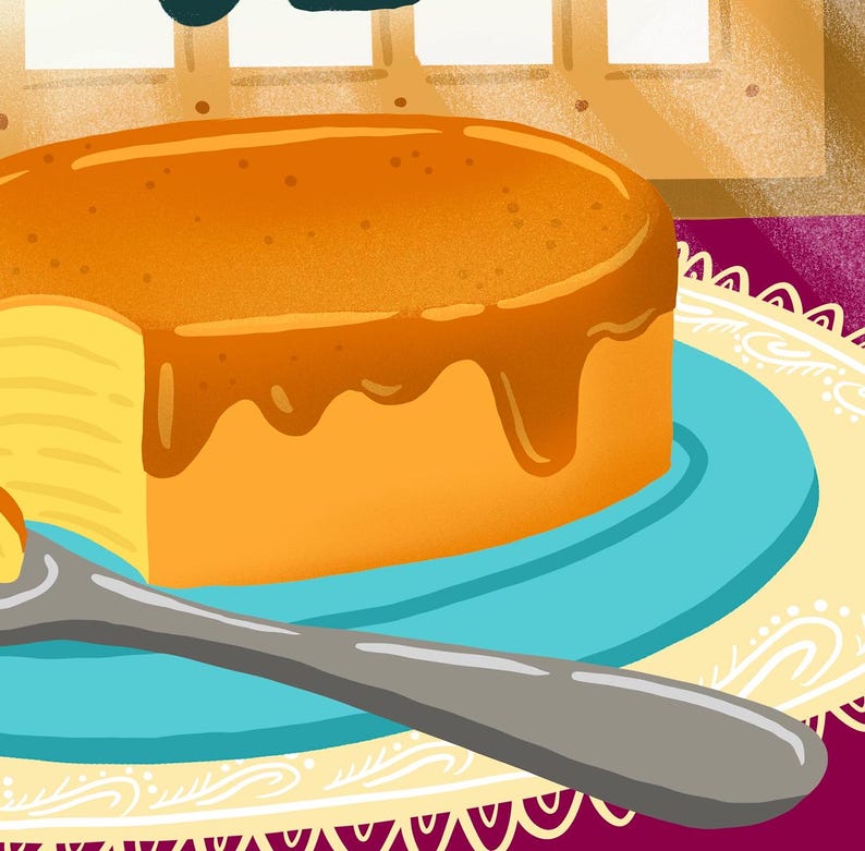 Leche Flan Art Print: Filipino Dessert Illustration - Etsy