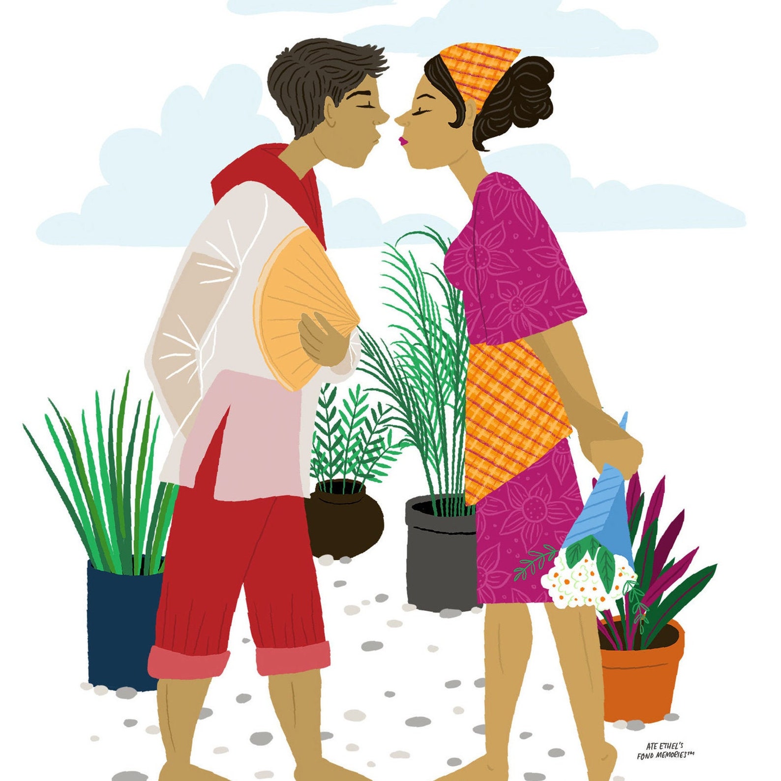 Mahal Kita Couple Filipino Art Young Love Filipiniana - Etsy