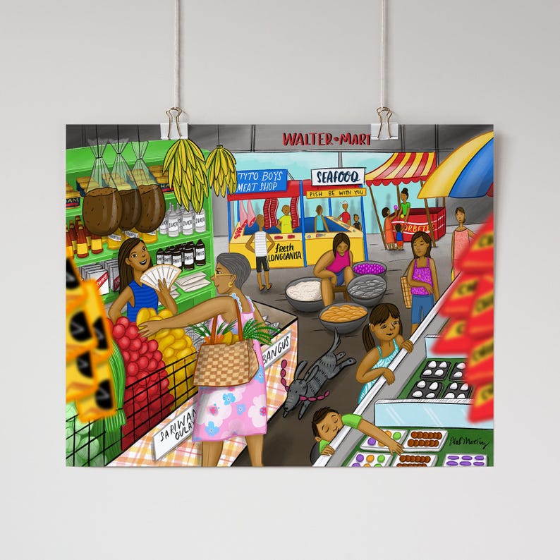 PALENGKE | Filipino Art | Tagalog | Illustration | Philippine Market ...