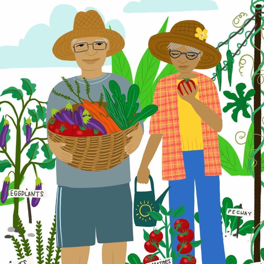 Lolo & Lola in Their Garden | Filipino Art | Garden | Filipino ...