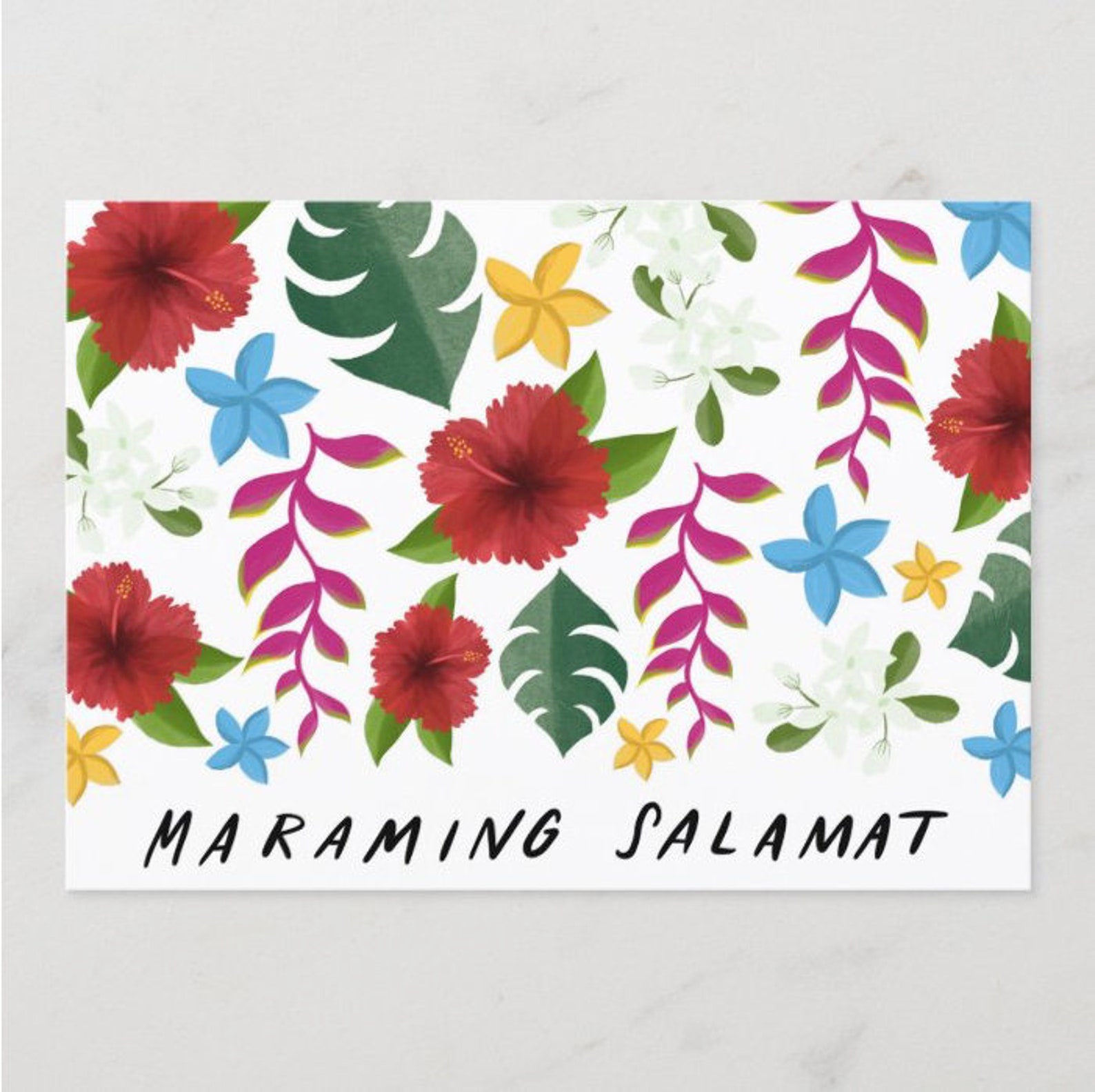 Maraming Salamat Digital Illustration on Card Thank You Very - Etsy