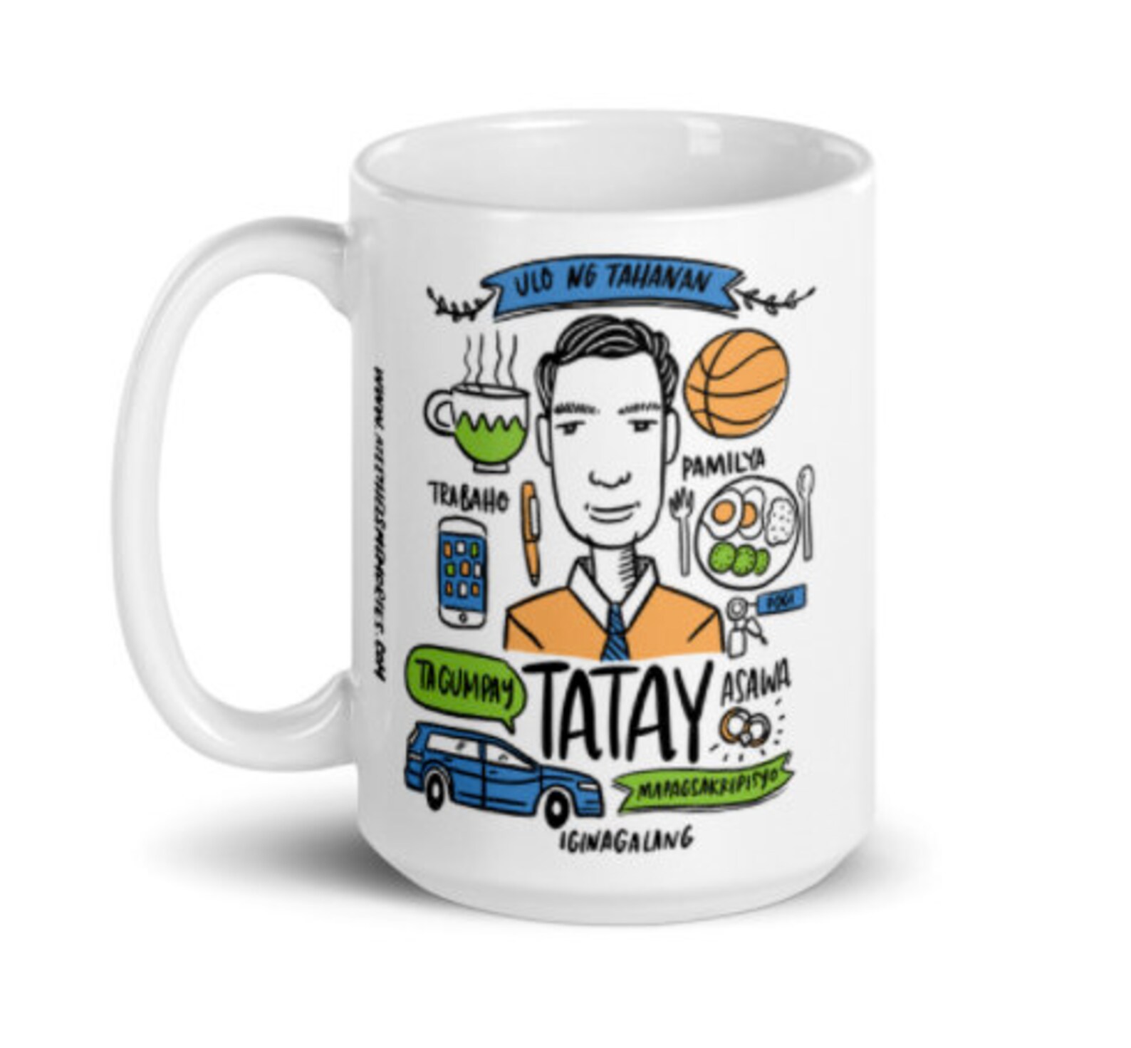TATAY Coffee Mug Philippine Art Illustration Filipino - Etsy