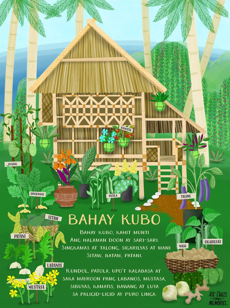 Bahay Kubo Children's Art Filipino Art Tagalog - Etsy Canada Bahay Kubo Children's Art Filipino Art Tagalog - Etsy Canada