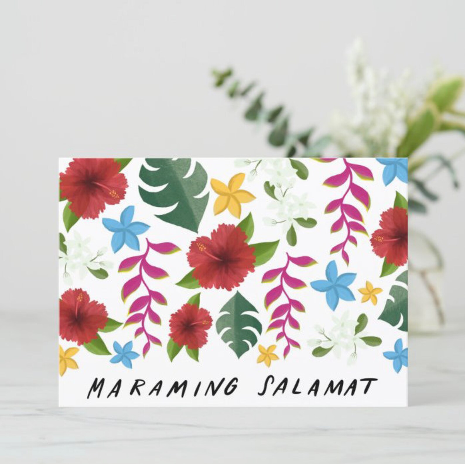 Maraming Salamat Digital Illustration on Card Thank You Very - Etsy