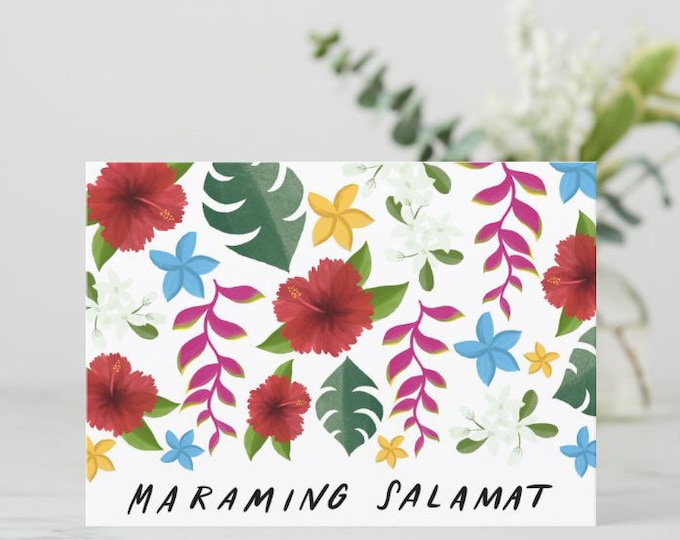 Maraming Salamat Digital Illustration on Card Thank You Very - Etsy