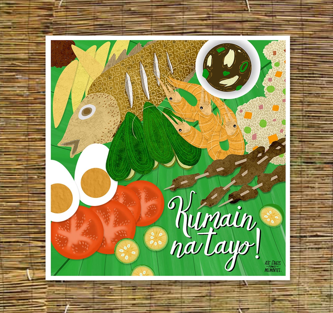 Kumain Na Tayo Kitchen Art Filipino Art Print Tagalog Filipino Feast ...