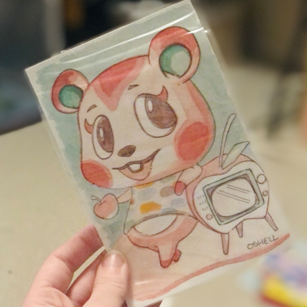 Animal Crossing Art Apple Watercolor Print - Etsy