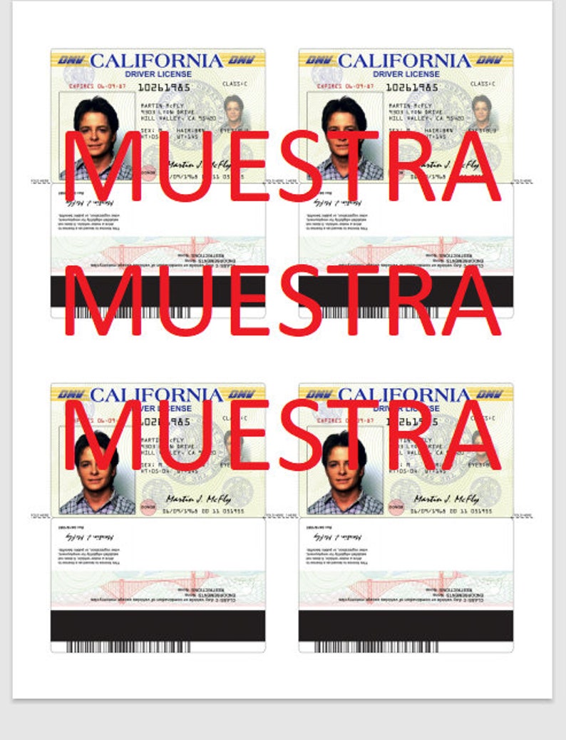 Marty Mcfly BTTF Driver's License printable File - Etsy