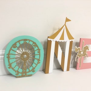 Pastel Carnival Birthday Party Decor Signs. Decorated Letters for ...
