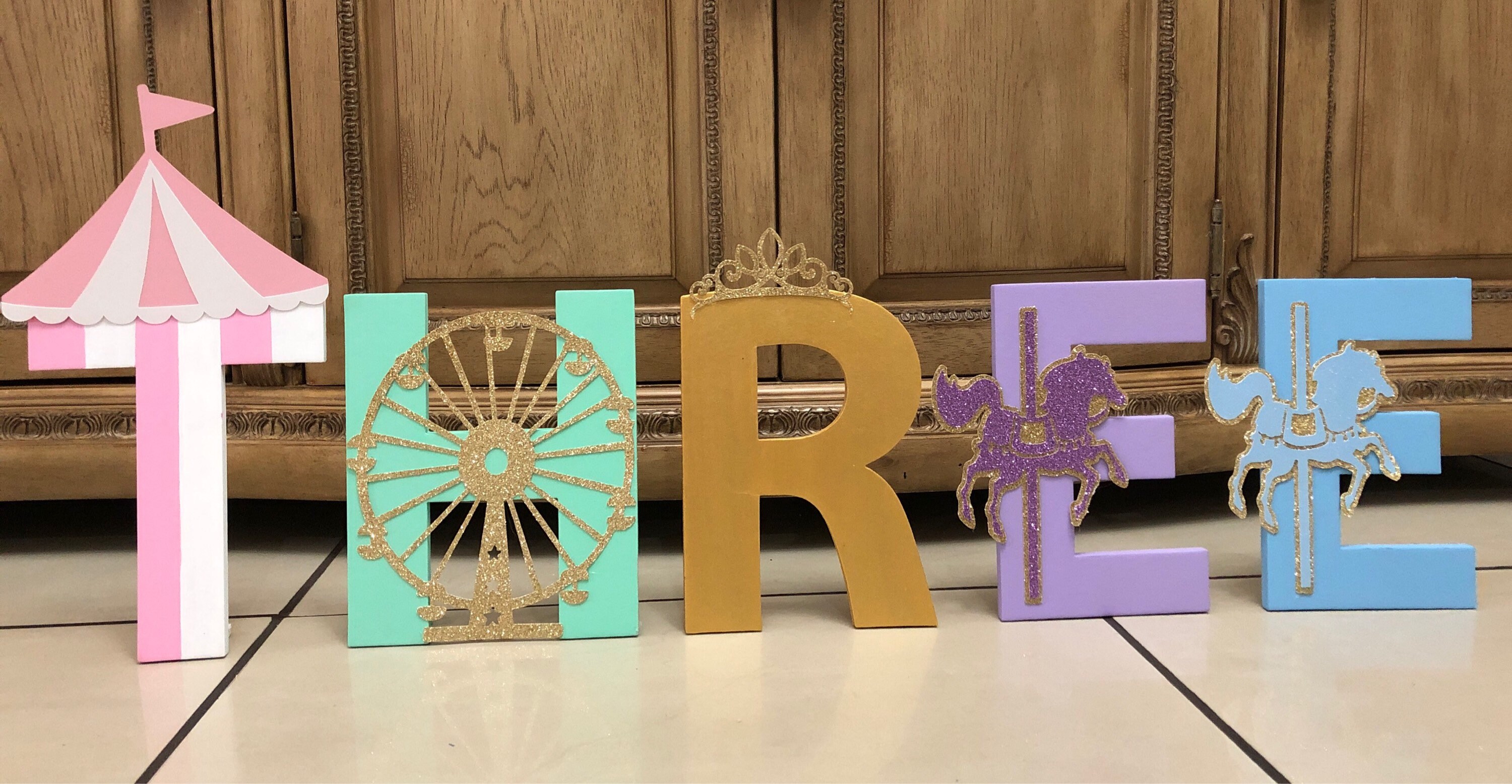 Carousel Birthday Letters price is per Letter Carousel | Etsy
