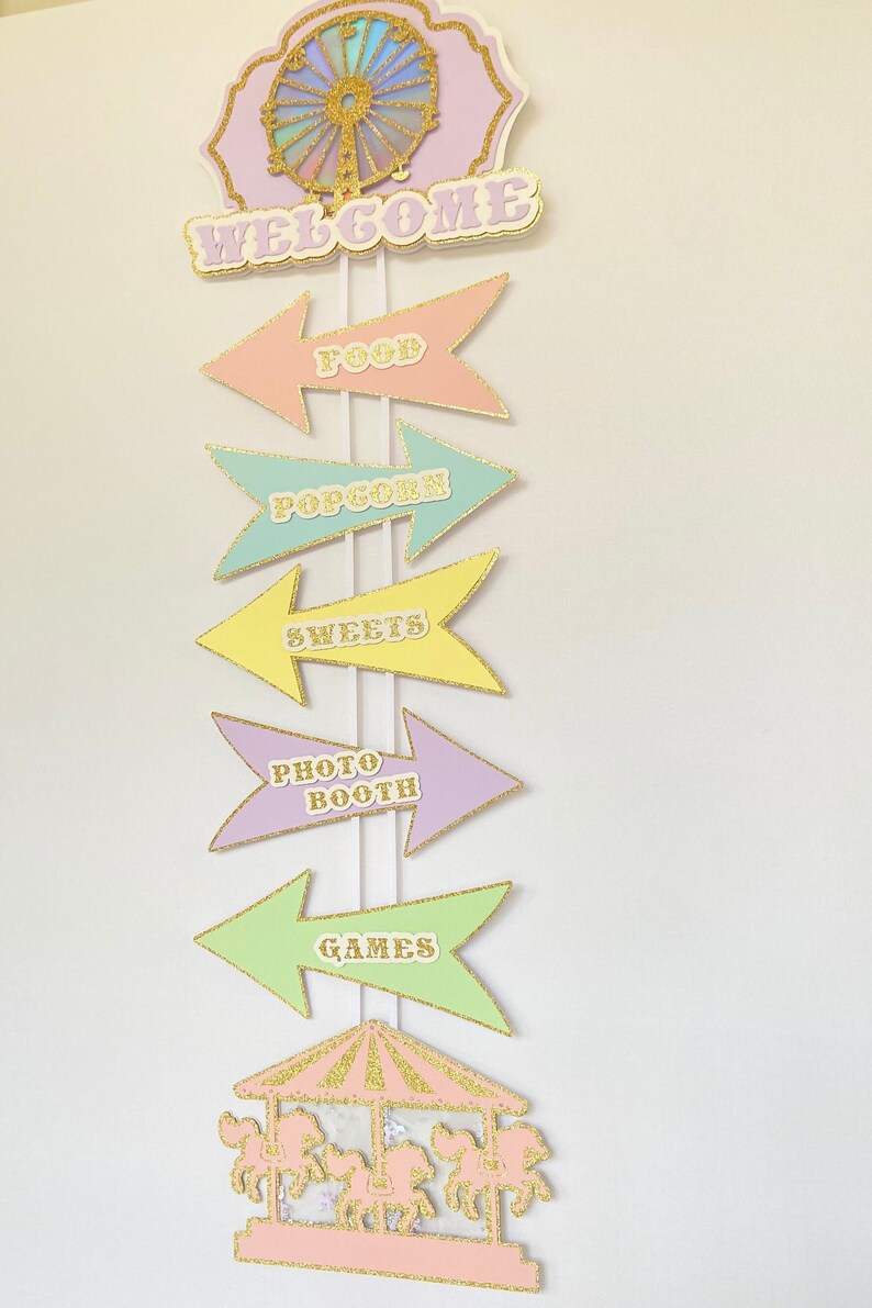 Carousel Theme Welcome Sign for Baby Shower | Carnival Birthday Party ...