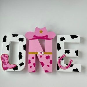 Pink Cowgirl 3D Letter for Birthdays or Room Decorations Rodeo First ...