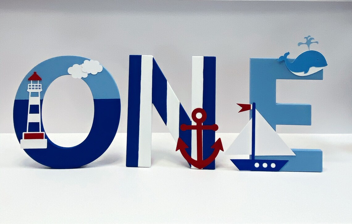 Nautical Nursery Letters Nautical Birthday Party Boat - Etsy