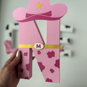Pink Cowgirl 3D Letter for Birthdays or Room Decorations | Rodeo First ...