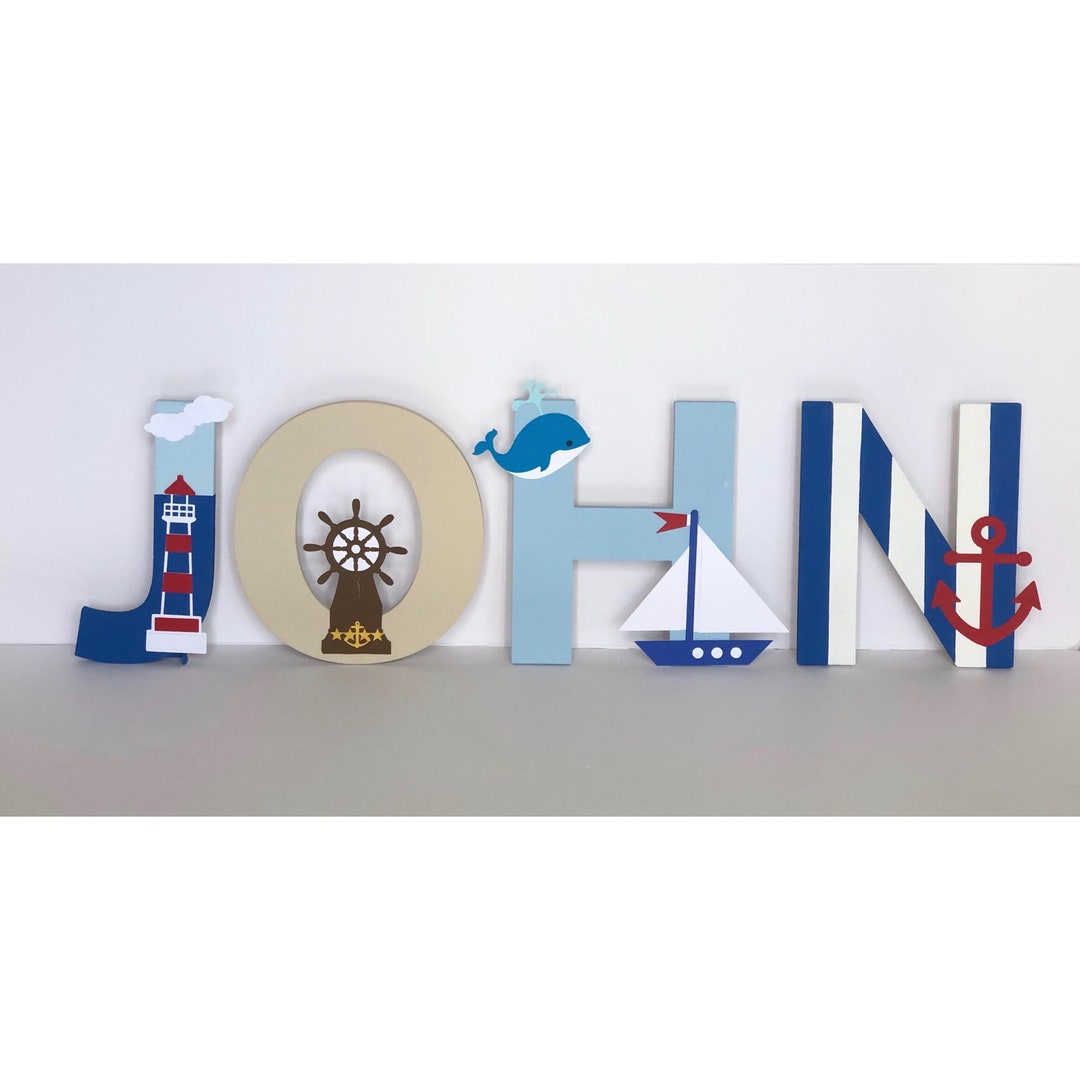 Nautical Nursery Letters, Nautical Birthday Party , Boat Letters ...