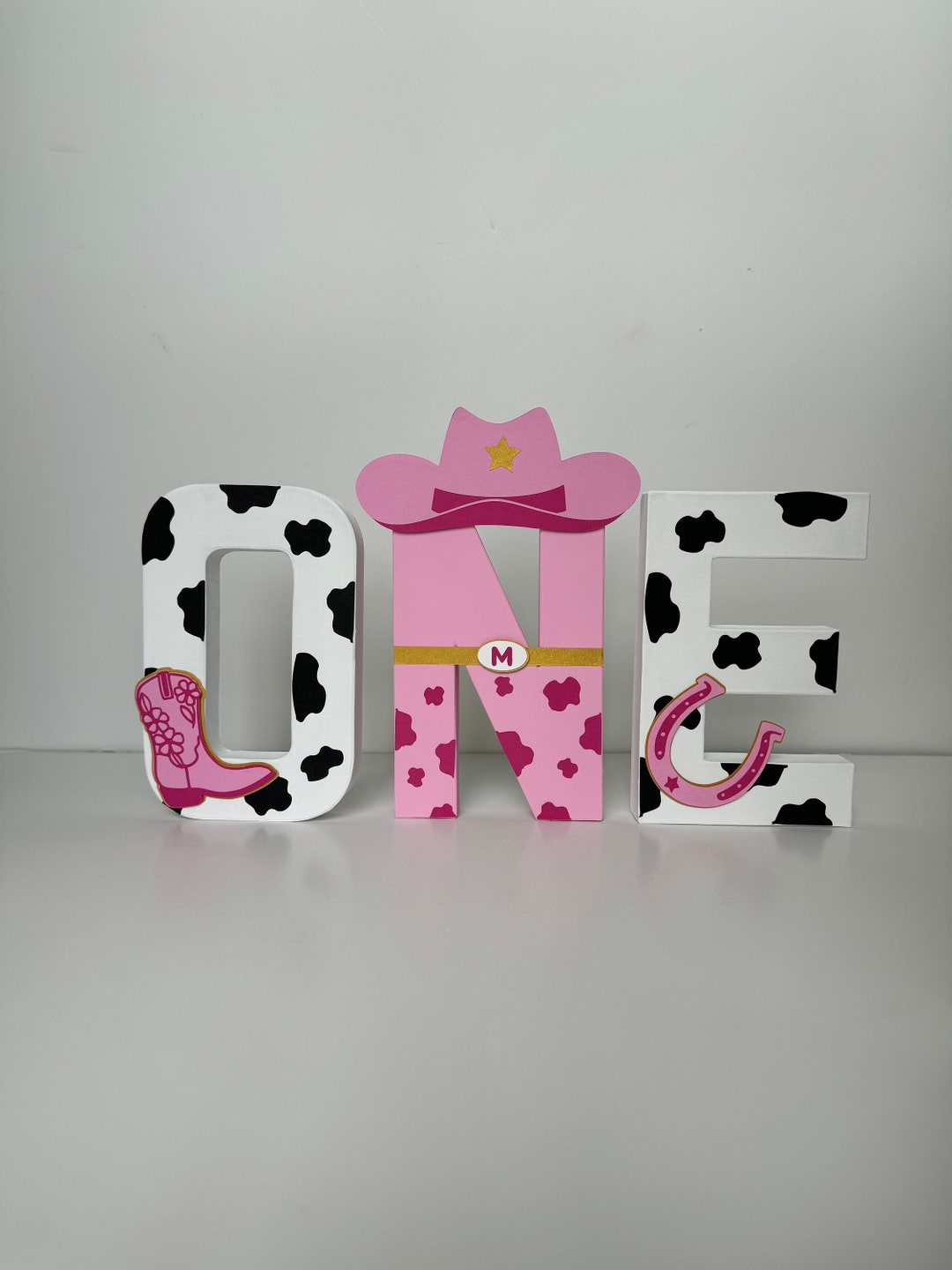 Pink Cowgirl 3D Letter for Birthdays or Room Decorations | Rodeo First ...