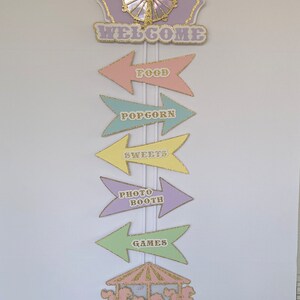 Carousel Theme Welcome Sign for Baby Shower | Carnival Birthday Party ...