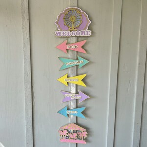 Carousel Theme Welcome Sign for Baby Shower | Carnival Birthday Party ...
