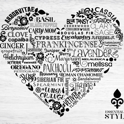 Essential Oil Heart Digital File SVG PNG DXF Cut File Cricut - Etsy