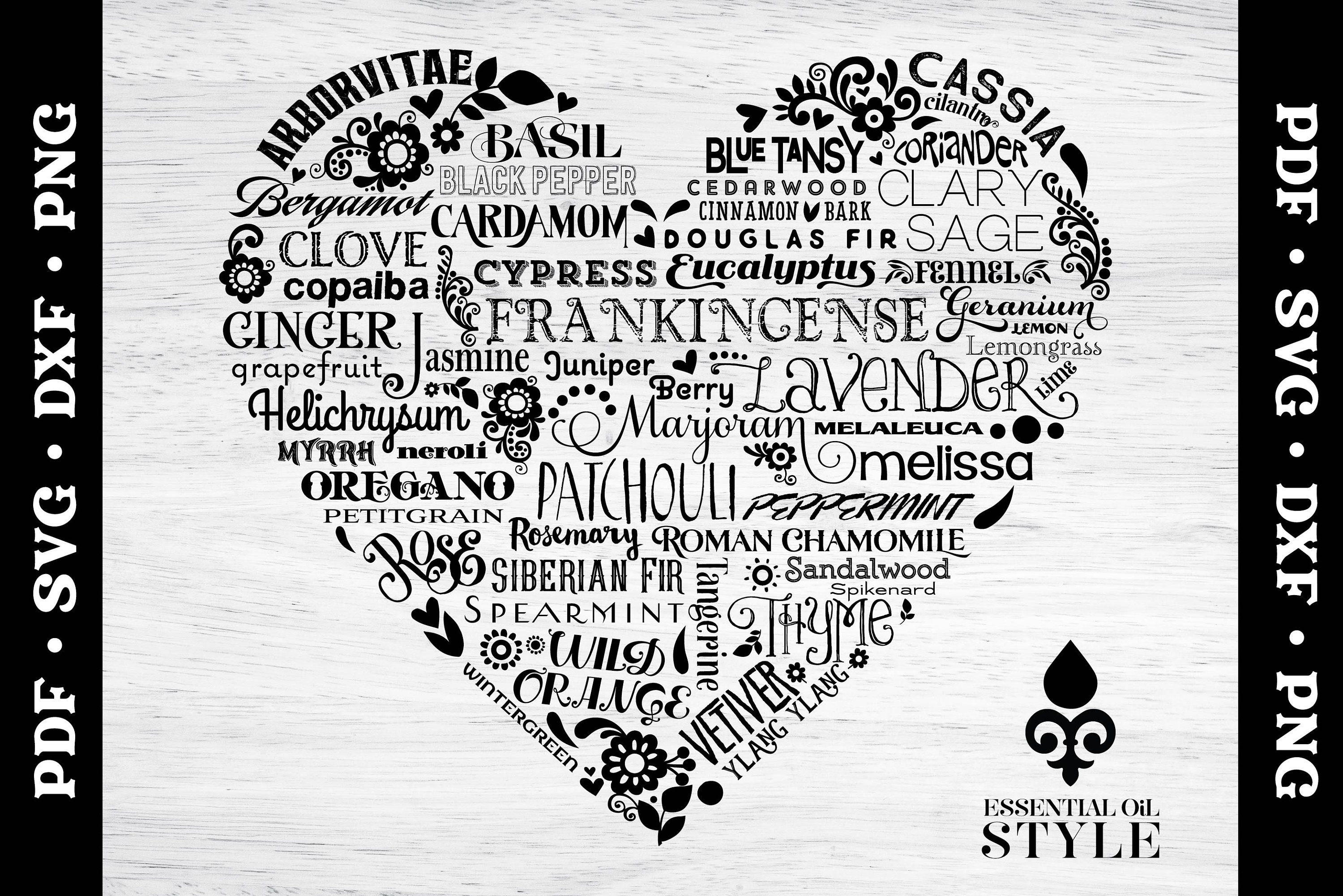 Essential Oil Heart Digital File SVG PNG DXF Cut File Cricut ...