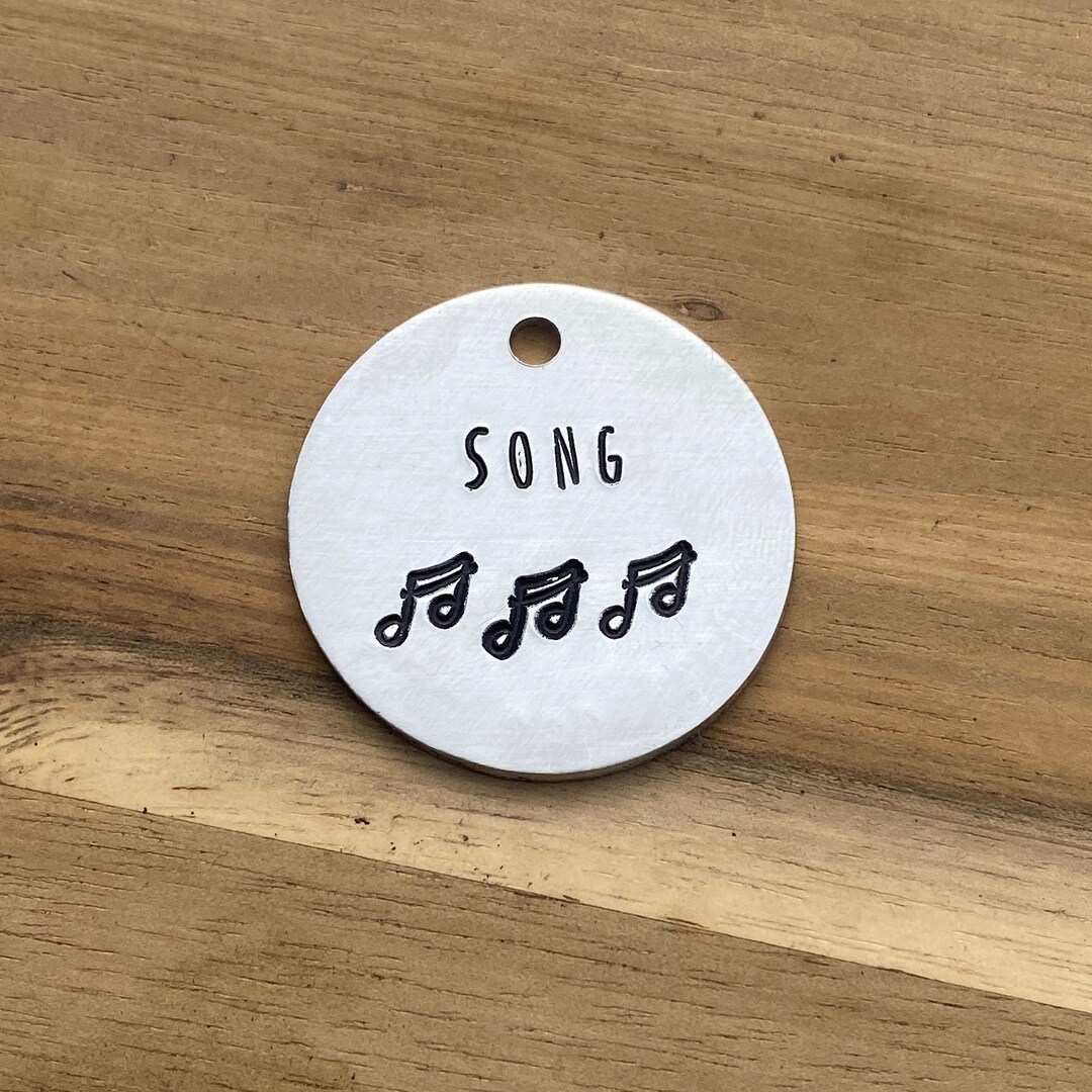 Dog ID Tag, Song Dog Tag, Music Notes Dog Tag, Music Dog Tag, Silver ...