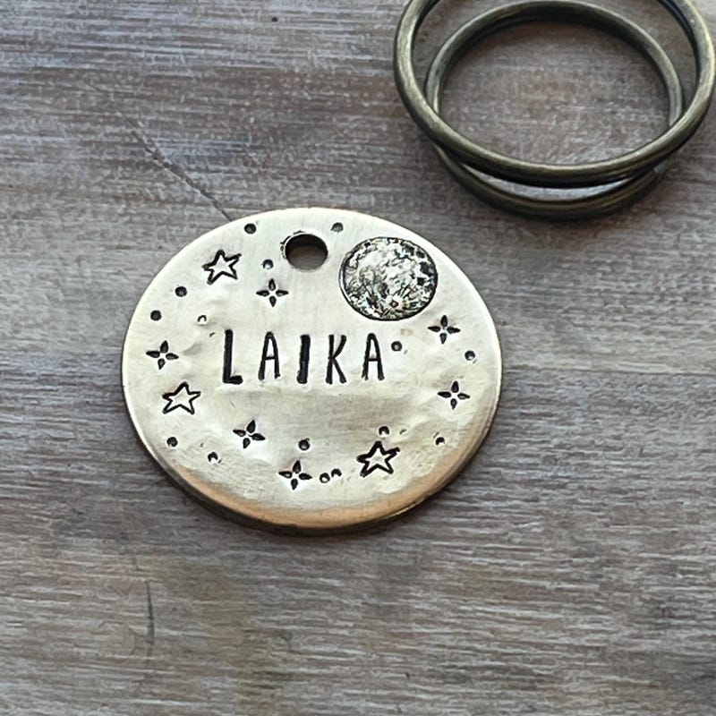 Moon Dog Tag - Etsy