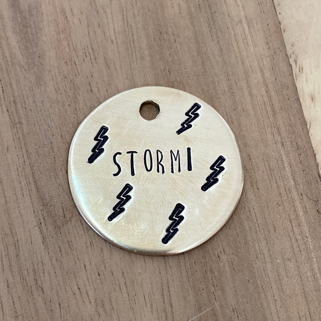 Bolt Dog Tag, Lightening Bolt Dog ID Tag, Dog Name Tag, Cute Dog Tag ...