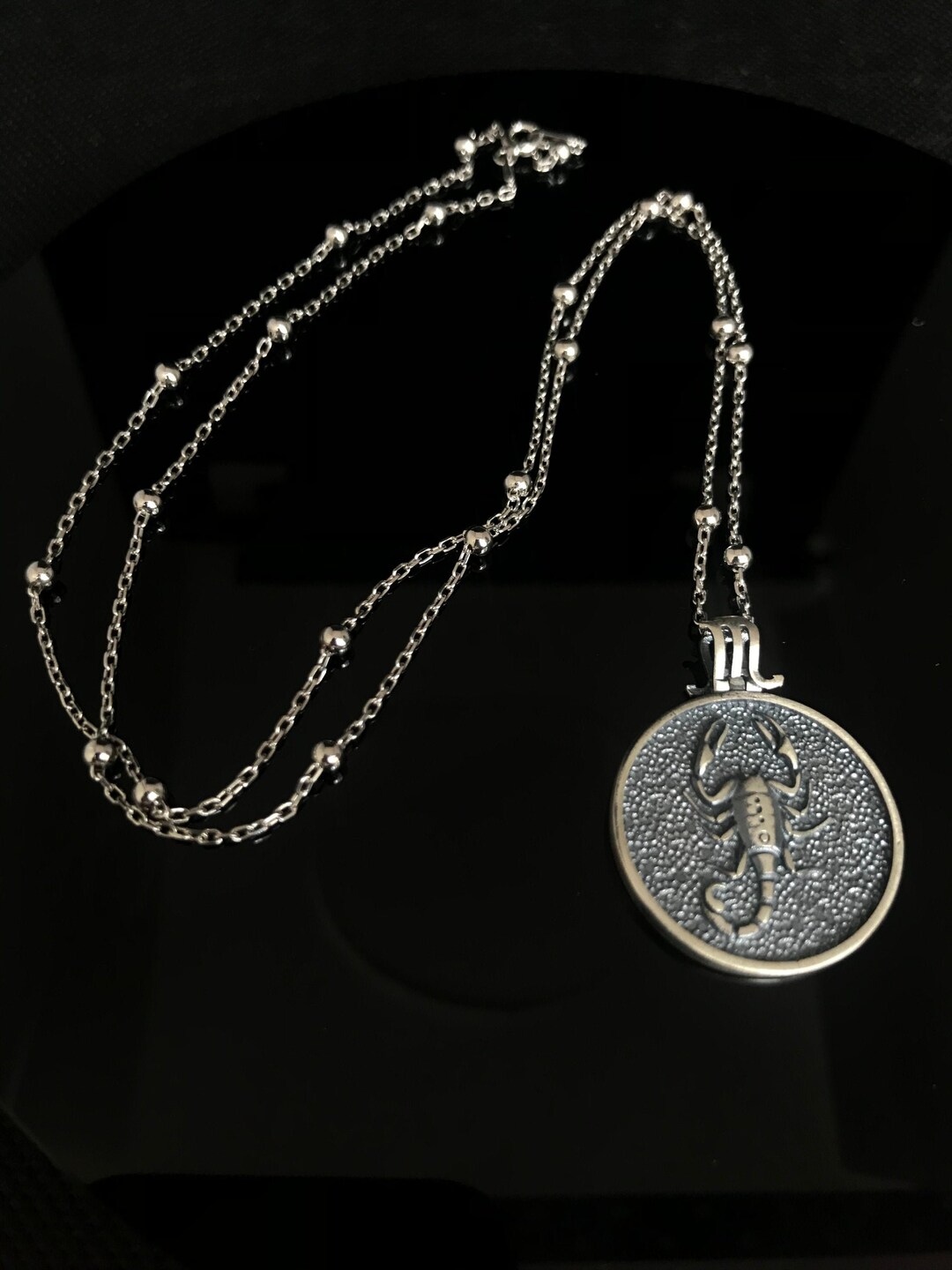 Scorpio Zodiac Zodiac Star Map Silver Pendant.chain Scorpion - Etsy