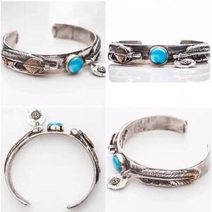 Takahashi Goro Turquoise Feather Braclet S925 Silver Sterling - Etsy