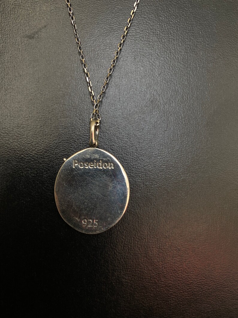Poseidon Silver Chain and Pendant Necklace Greek Mytolgy God - Etsy