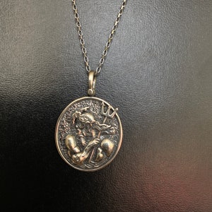 Poseidon Silver Chain and Pendant Necklace Greek Mytolgy God - Etsy